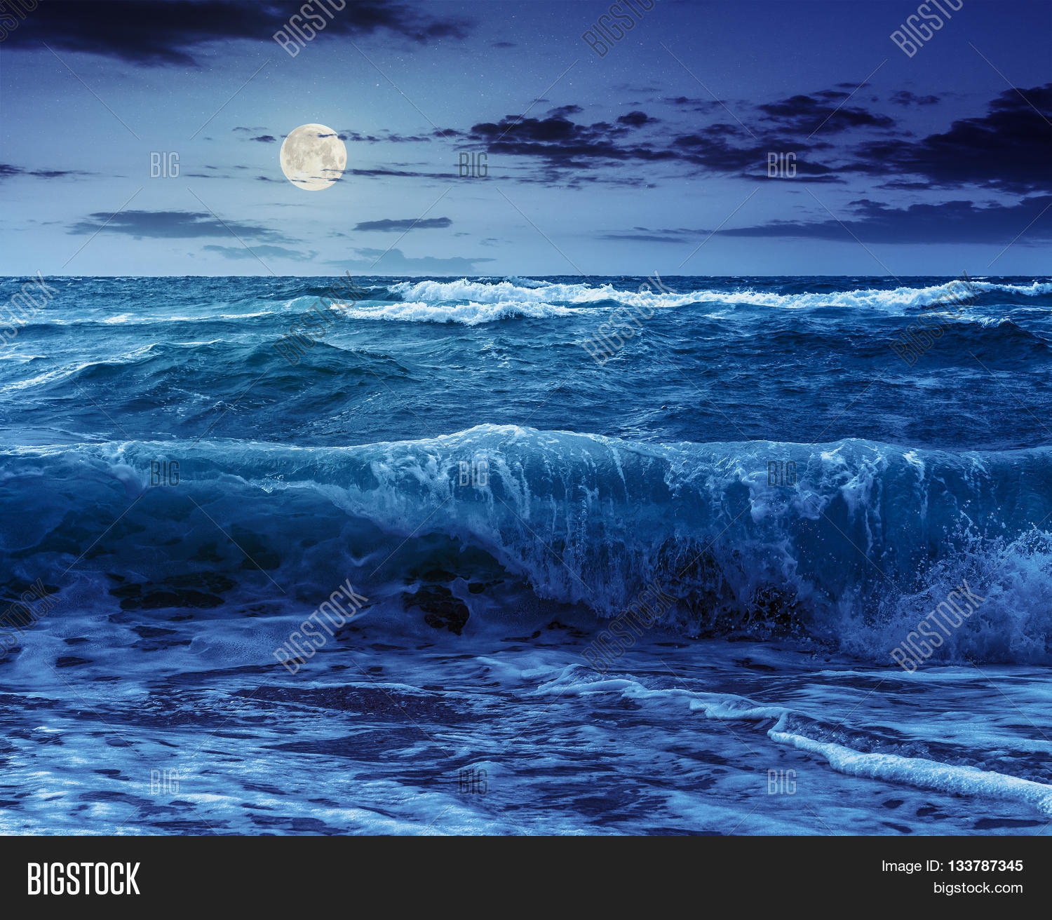 Ocean Waves At Night