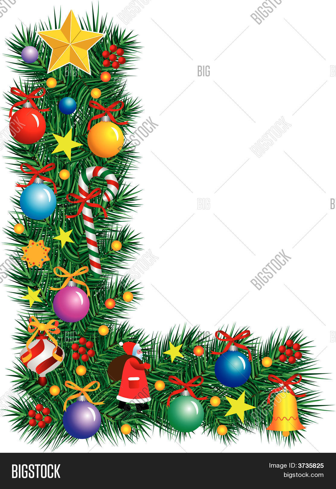 Alphabet Letter L - Christmas Decoration Stock Vector & Stock Photos ...