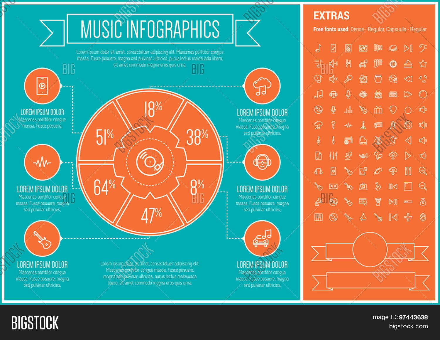 Music Infographic Template Vector Photo Bigstock