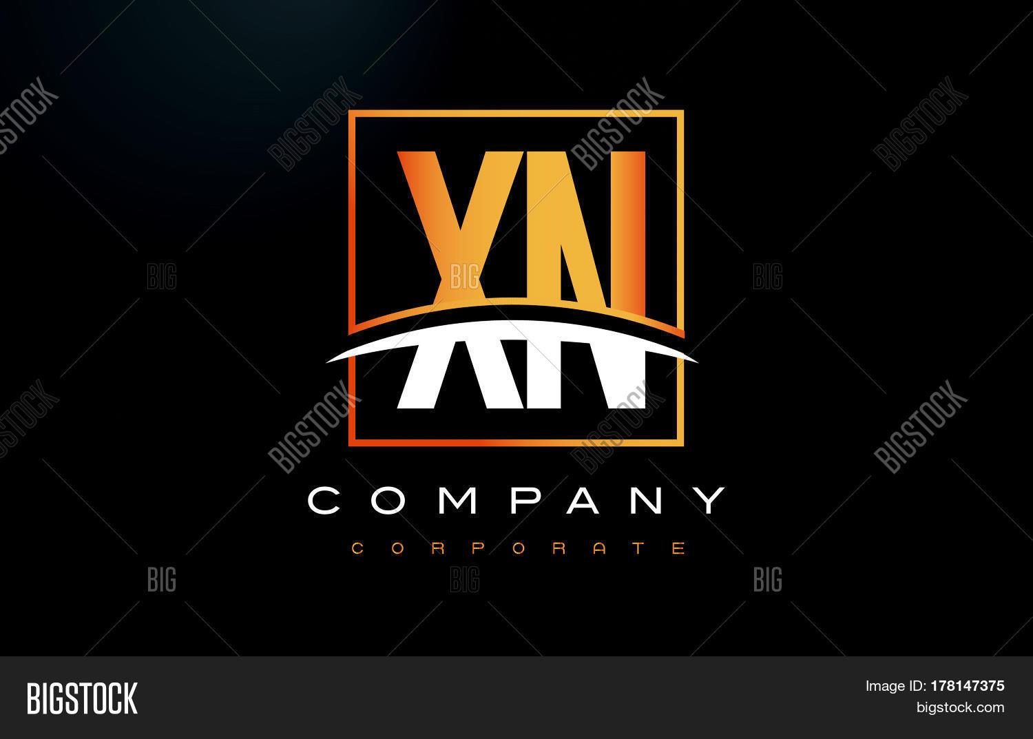 Xn X N Golden Letter Logo Design Vector And Photo Bigstock