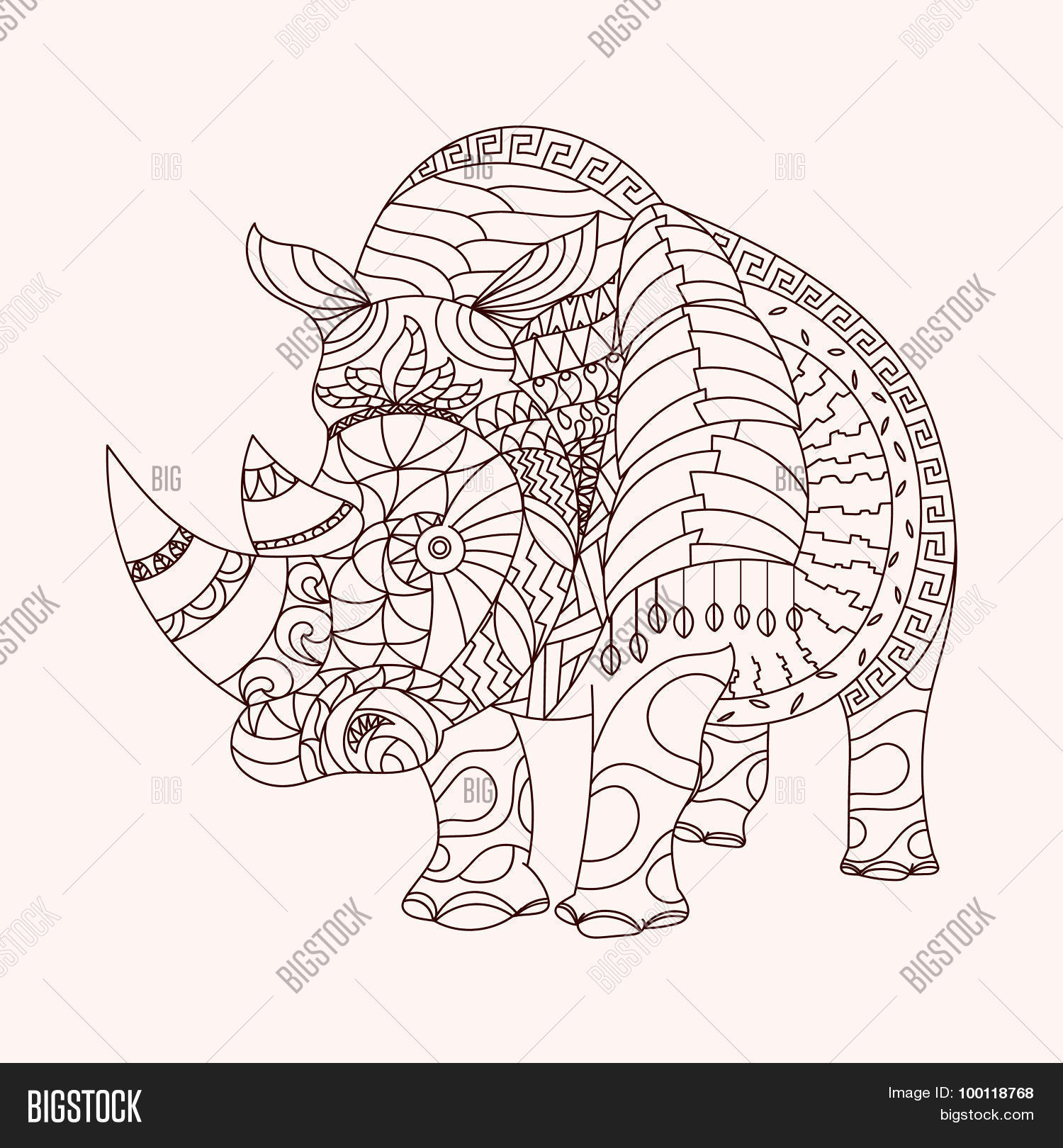 Patterned Rhino Vector & Photo (Free Trial) | Bigstock