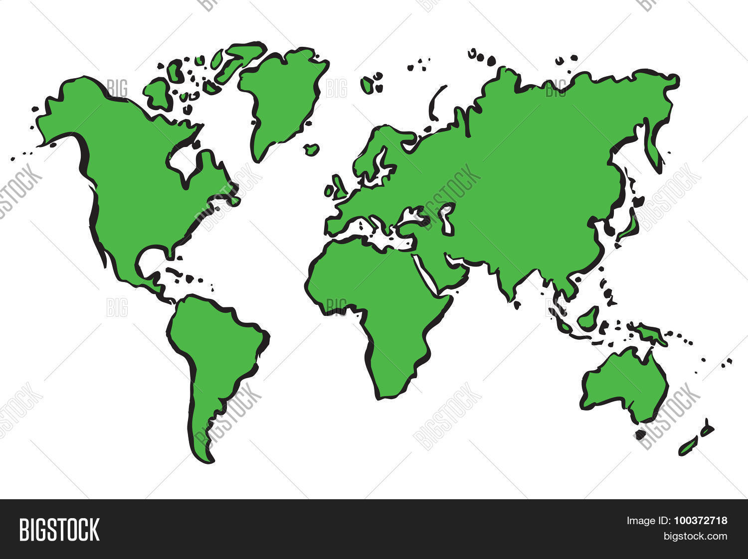 Drawing Map World Vector & Photo (Free Trial) | Bigstock