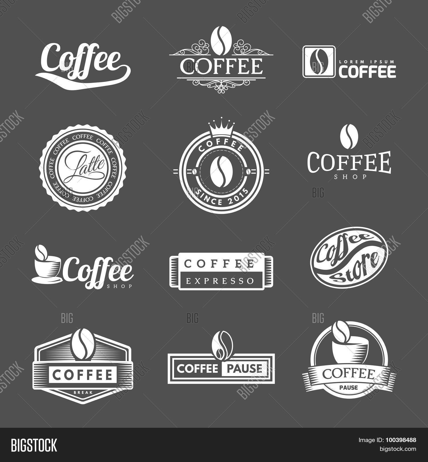 Coffee Labels Logo Vector & Photo (Free Trial) | Bigstock