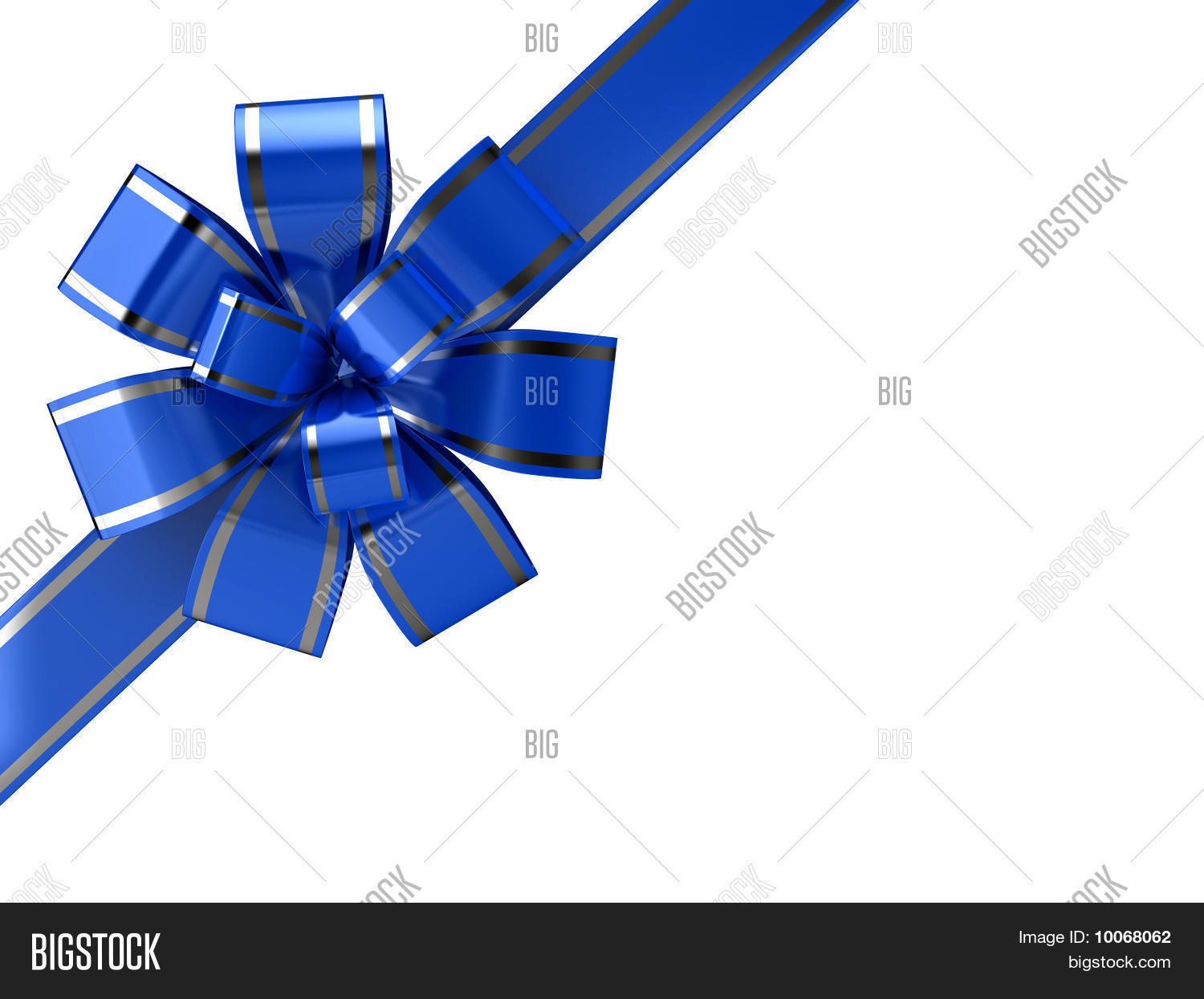 Blue Ribbon Over White Image & Photo (Free Trial) | Bigstock