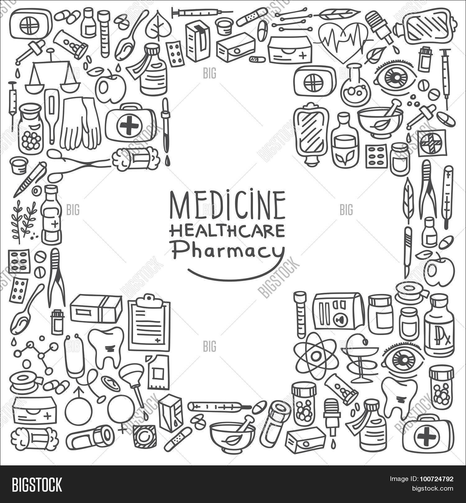 Health Care Doodle Vector & Photo (Free Trial) | Bigstock