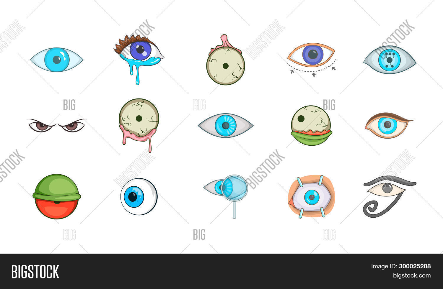 Eyes Icon Set. Cartoon Image & Photo (Free Trial) | Bigstock