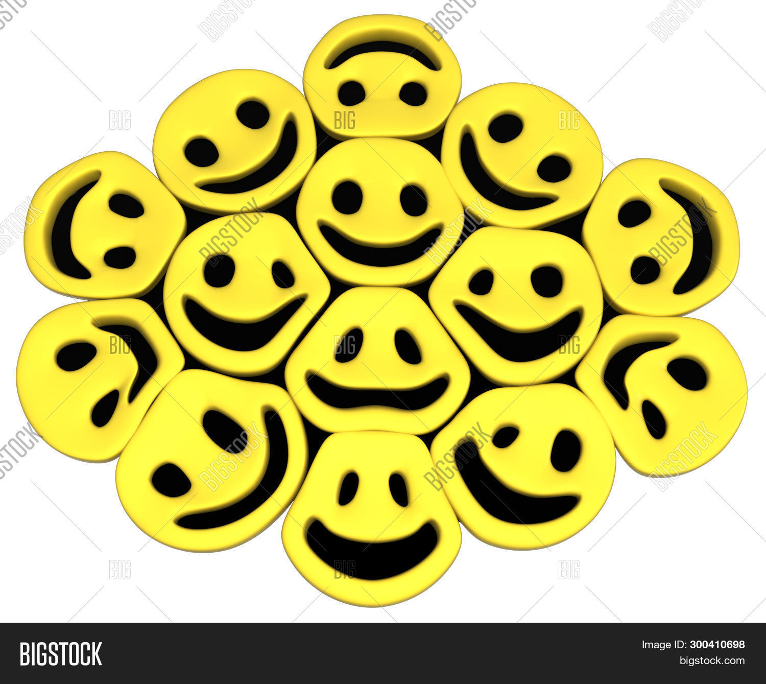 Happy Face Symbol 3d