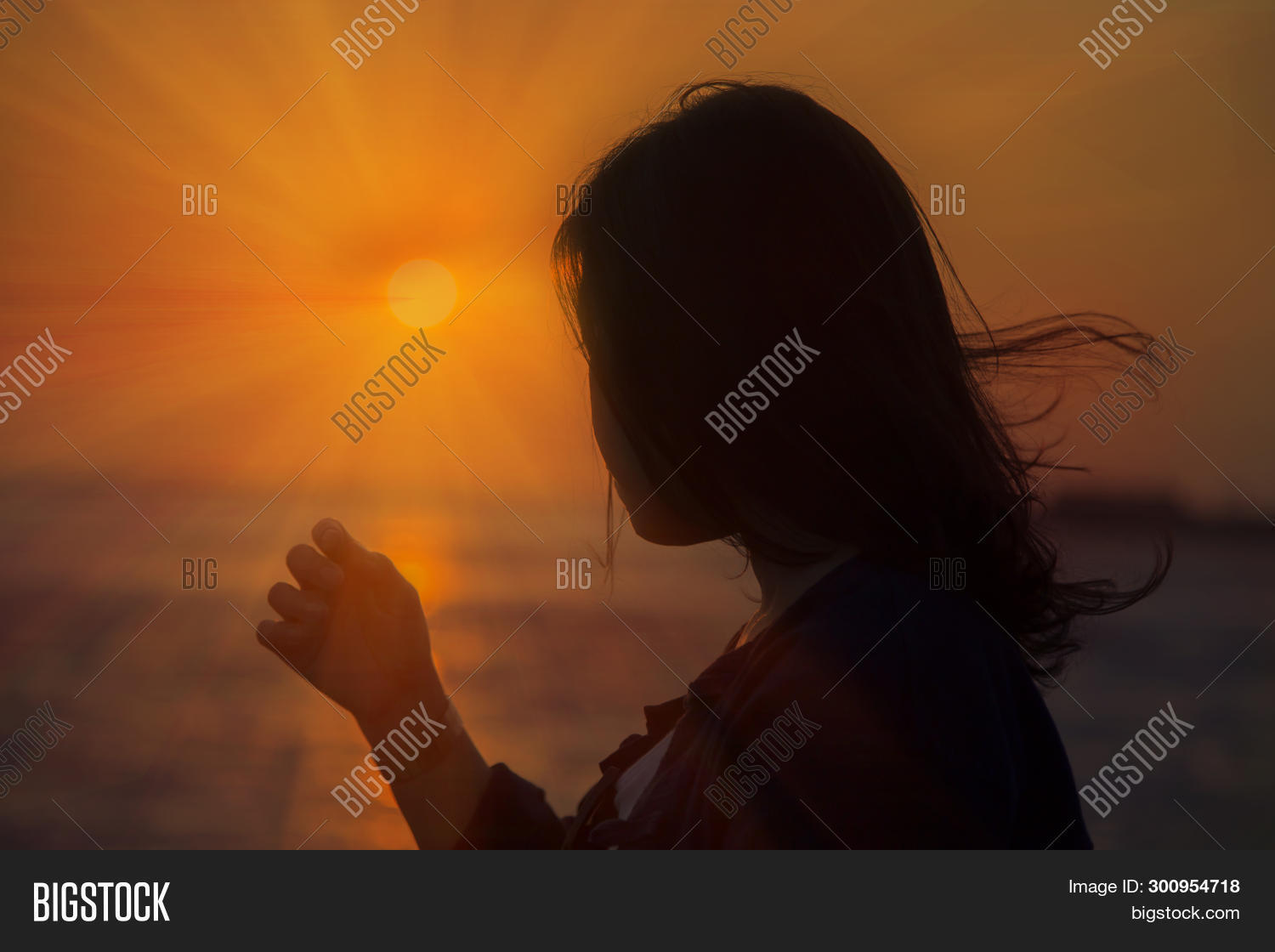 Girl's Shadow Sunset Image & Photo (Free Trial) | Bigstock