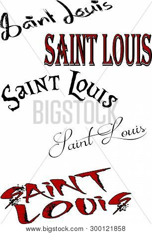 Saint Louis Text Sign Vector & Photo (Free Trial) | Bigstock