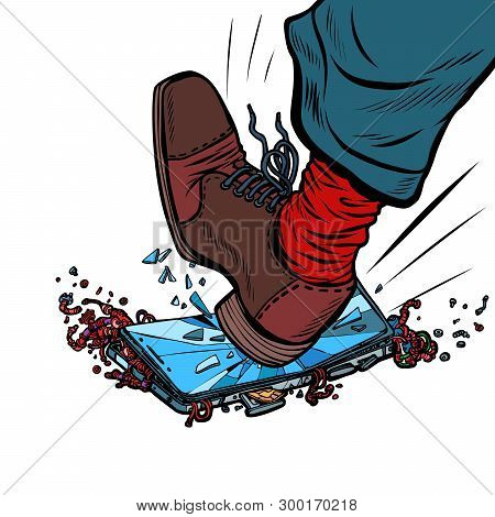 Man Breaks Phone His Vector & Photo (Free Trial) | Bigstock