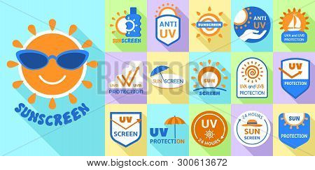 Sunscreen Logo Set. Image & Photo (Free Trial) | Bigstock
