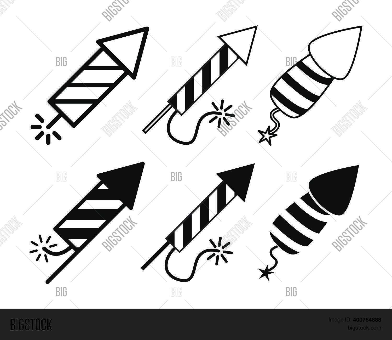 Firework Rocket Icon Vector & Photo (Free Trial) | Bigstock