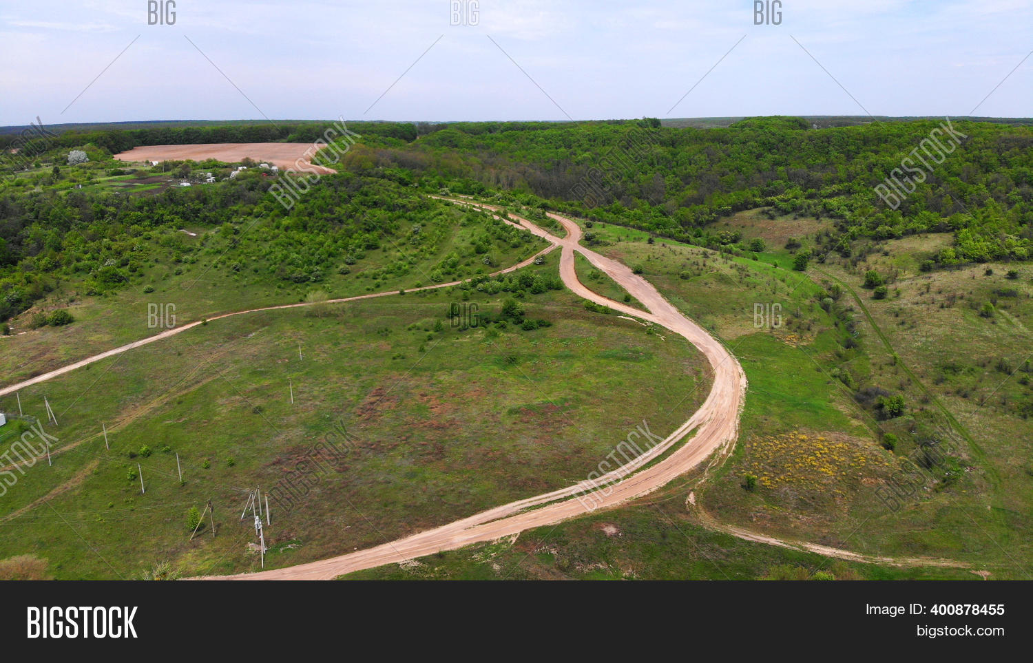 Aerial. Dirt Road - Image & Photo (Free Trial) | Bigstock
