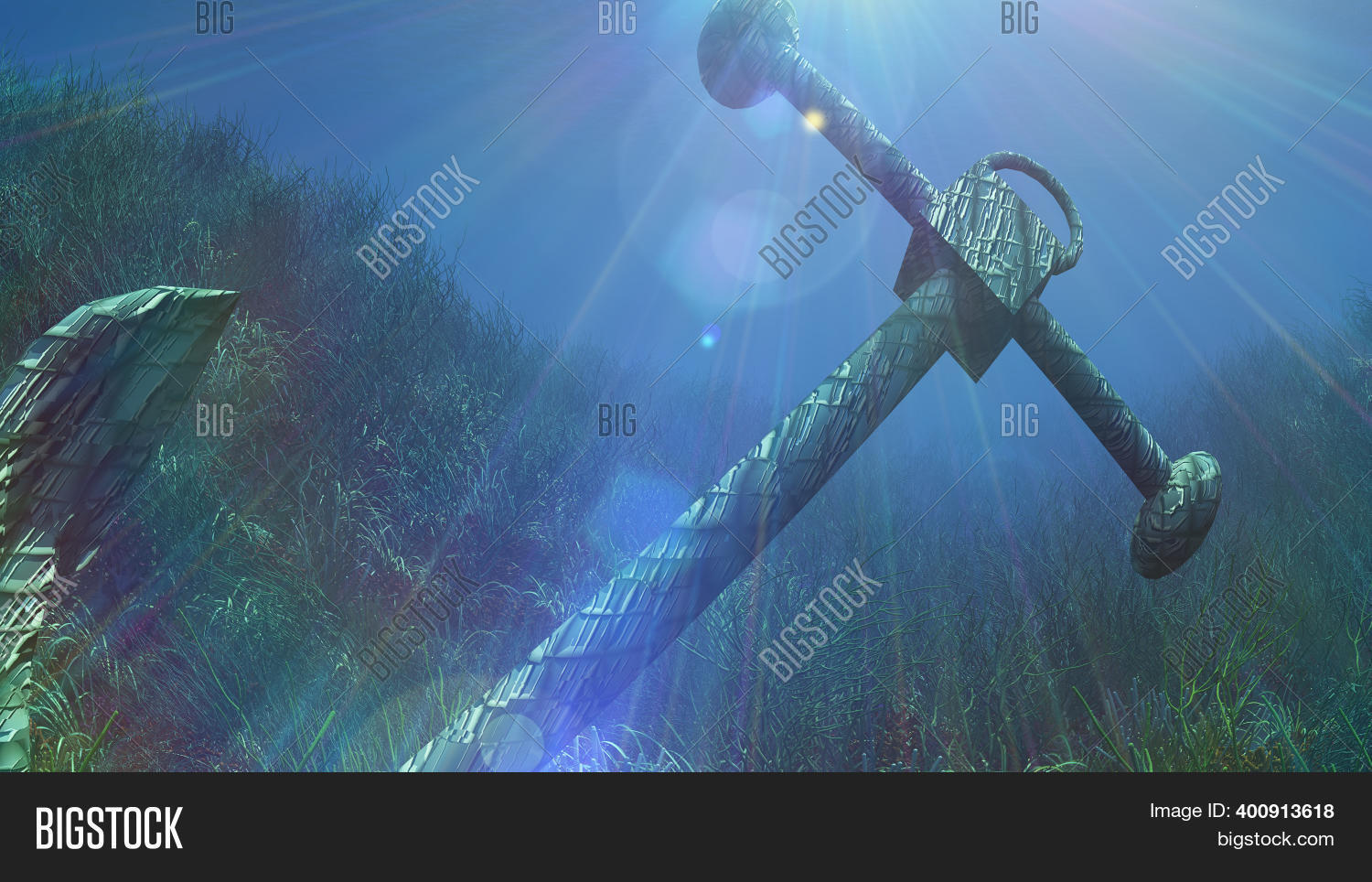 Anchor Under Water Sun Image & Photo (Free Trial) | Bigstock