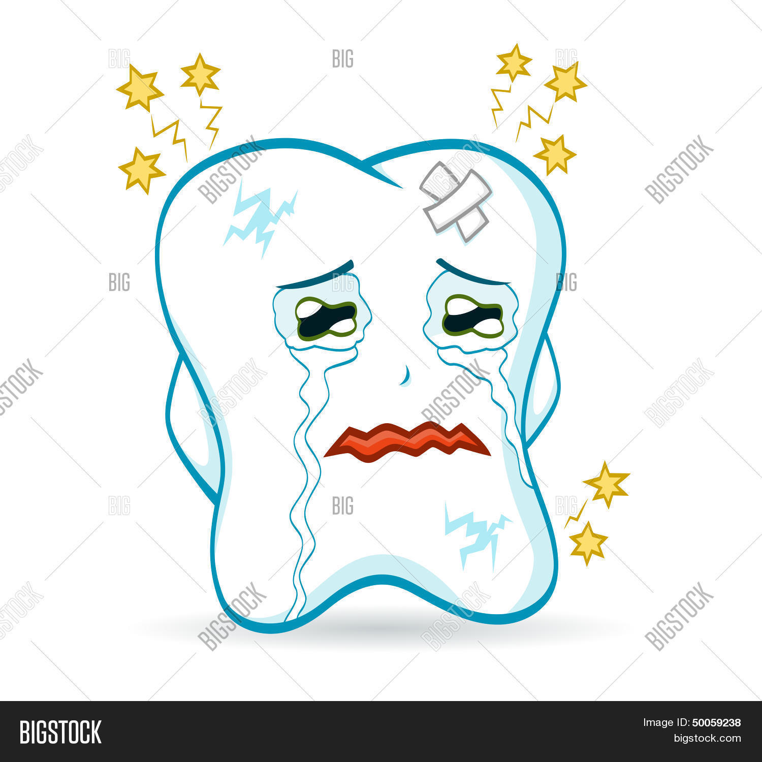 Cartoon Sick Tooth Vector & Photo (Free Trial) | Bigstock