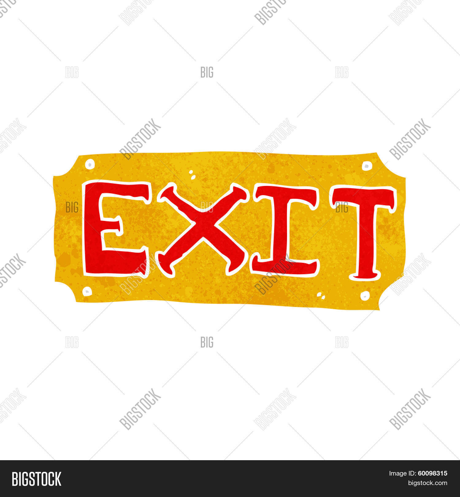 Cartoon Exit Sign Vector & Photo (Free Trial) | Bigstock
