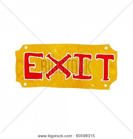 Cartoon Exit Sign Vector & Photo (Free Trial) | Bigstock