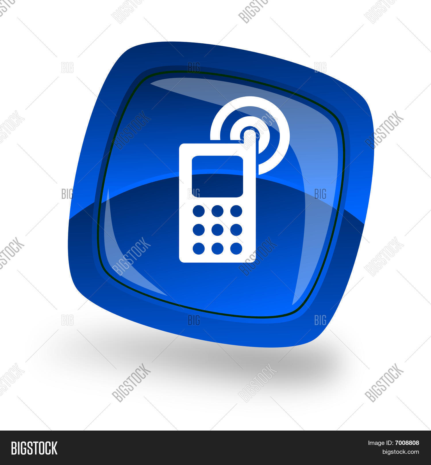 Blue Cellphone Icon Image & Photo | Bigstock
