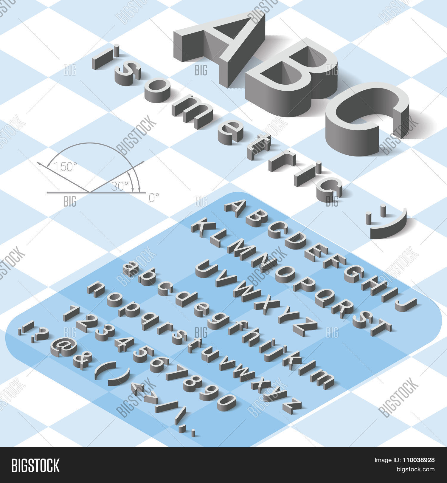 Isometric Font Vector & Photo (Free Trial) | Bigstock