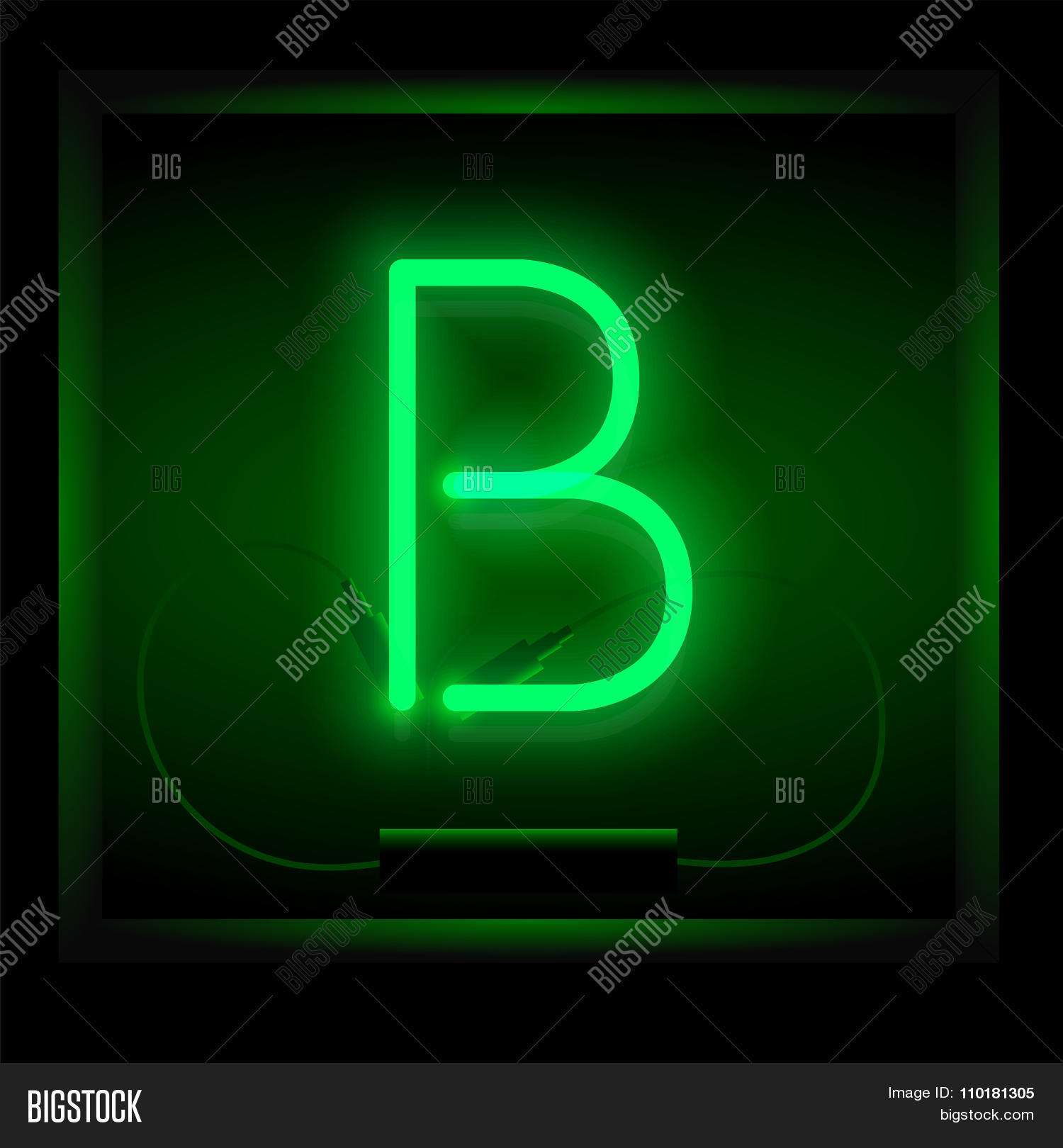 Realistic Neon Letter Vector And Photo Free Trial Bigstock