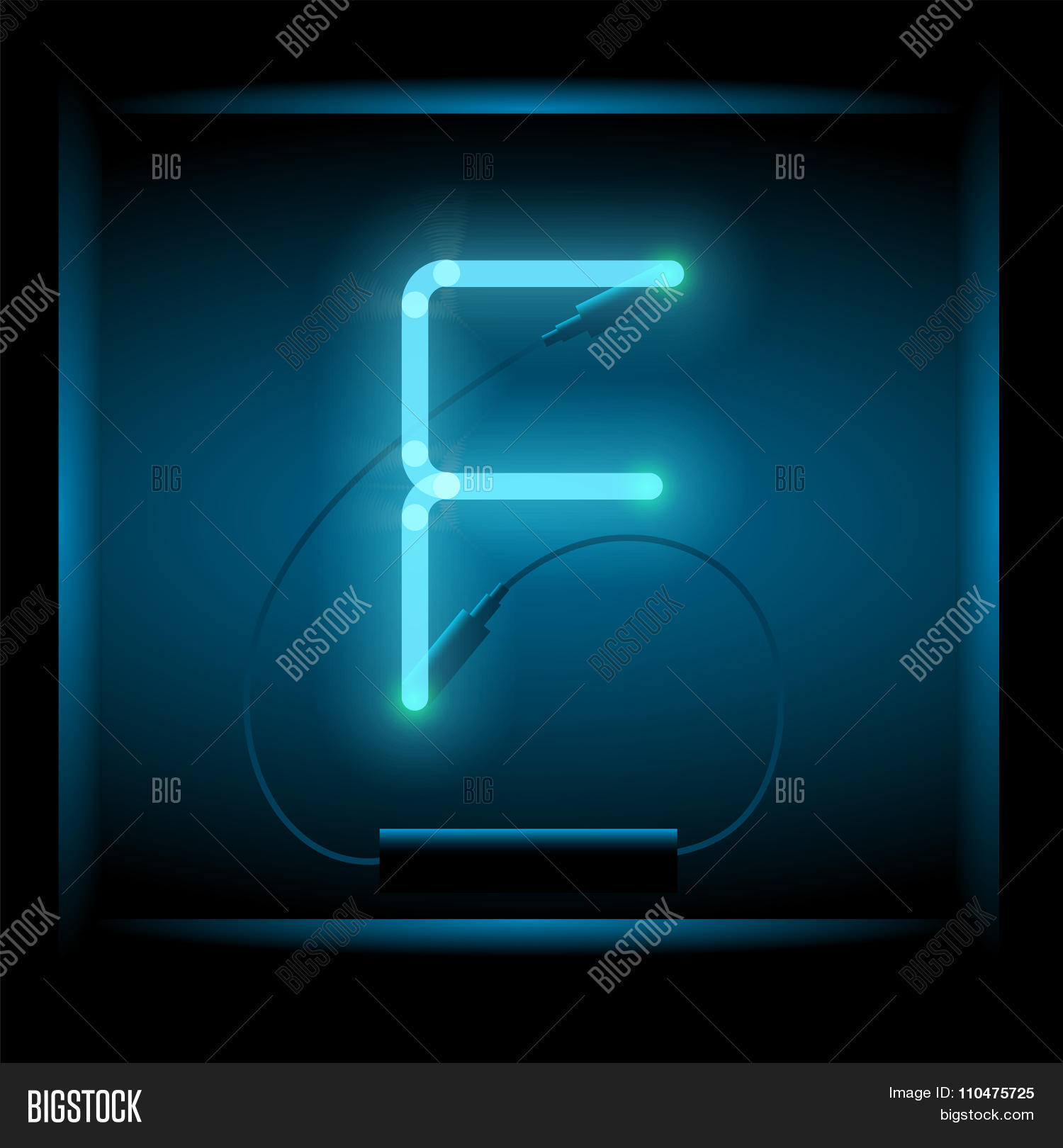 Realistic Neon Letter Vector & Photo (Free Trial) | Bigstock