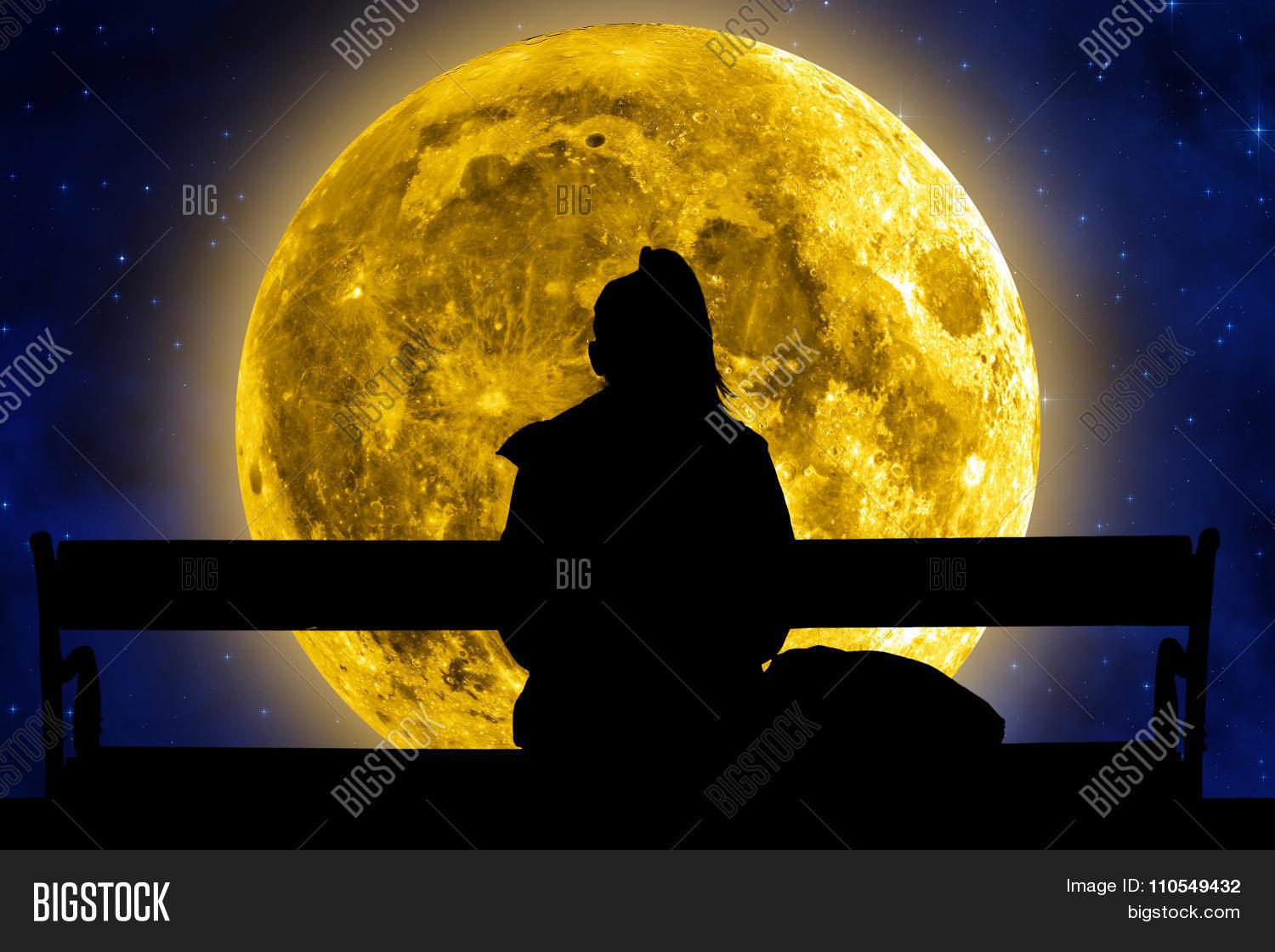 Girl Watching Moon Image & Photo (Free Trial) | Bigstock