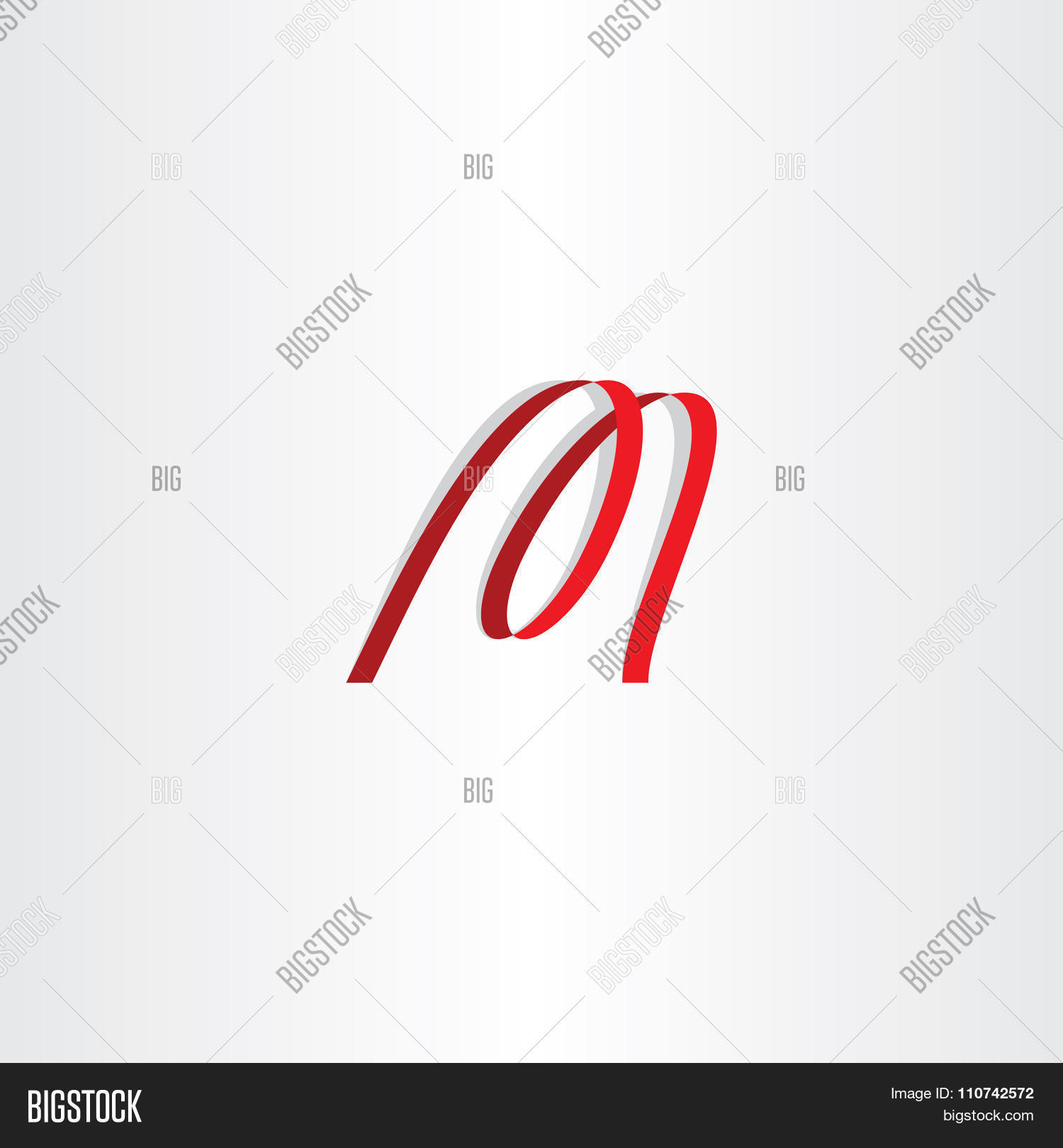Red Ribbon Letter M Vector & Photo (Free Trial) | Bigstock