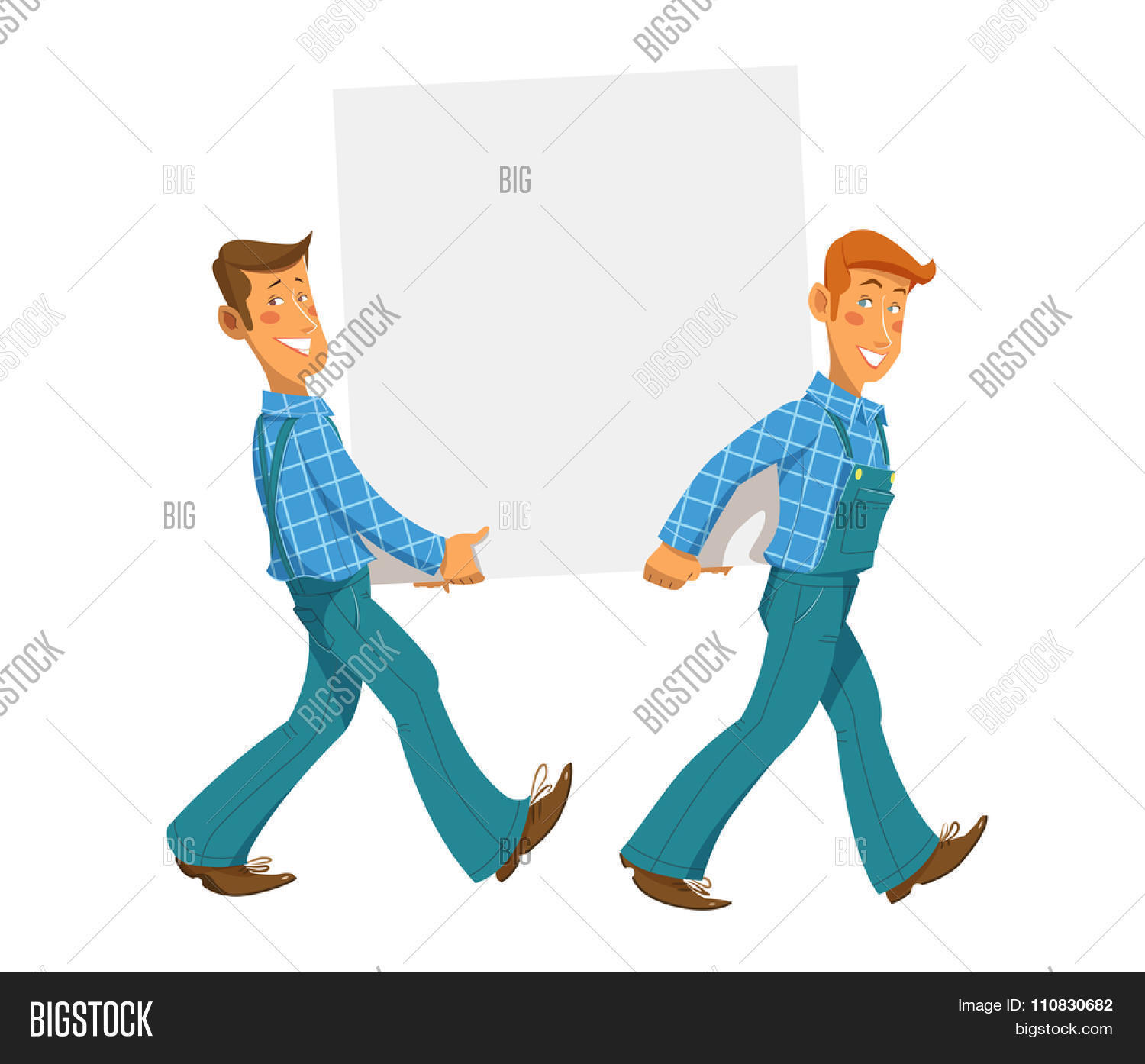 Two Mans Carry Empty Vector & Photo (Free Trial) | Bigstock