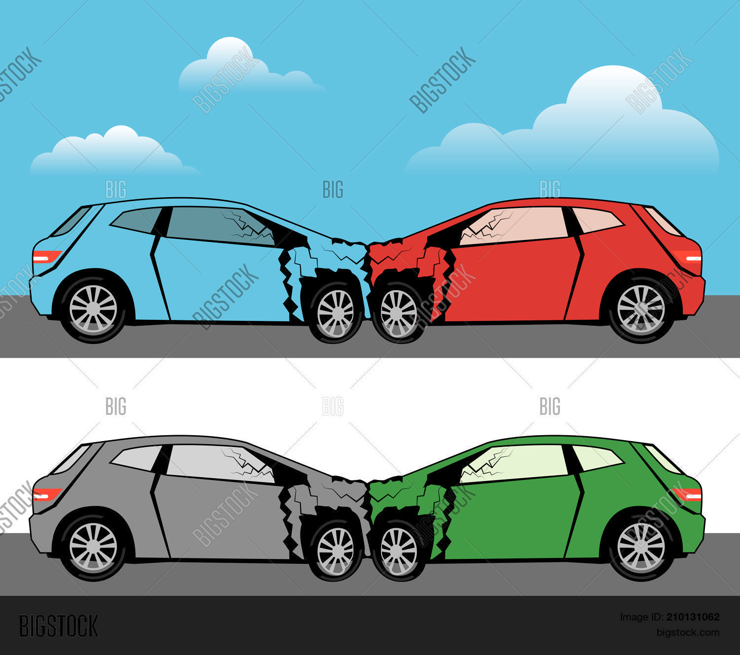 Head On Crash Vector Vector & Photo (Free Trial) | Bigstock