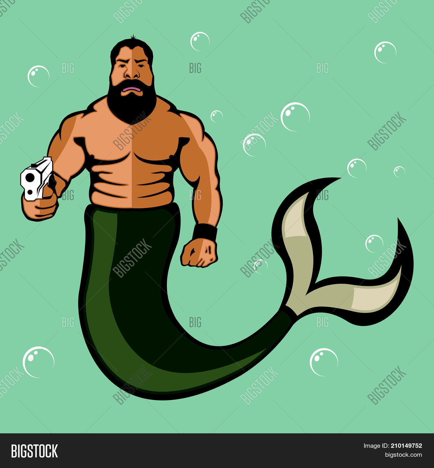 Bad Merman Vector Vector & Photo (Free Trial) | Bigstock