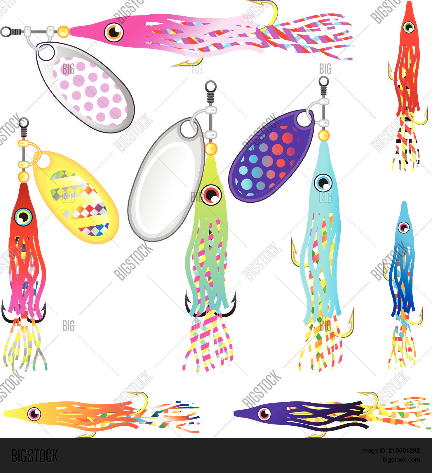Fishing Lures Vector & Photo (Free Trial) | Bigstock