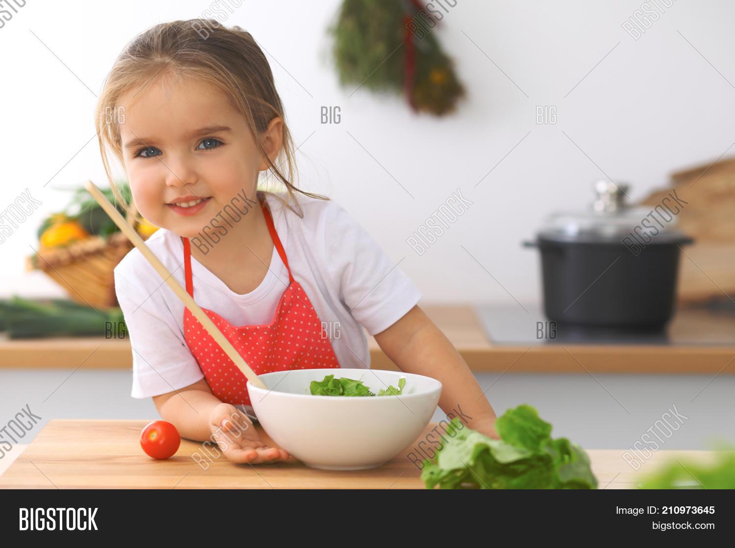 Little Girl Cooking Image & Photo (Free Trial) | Bigstock
