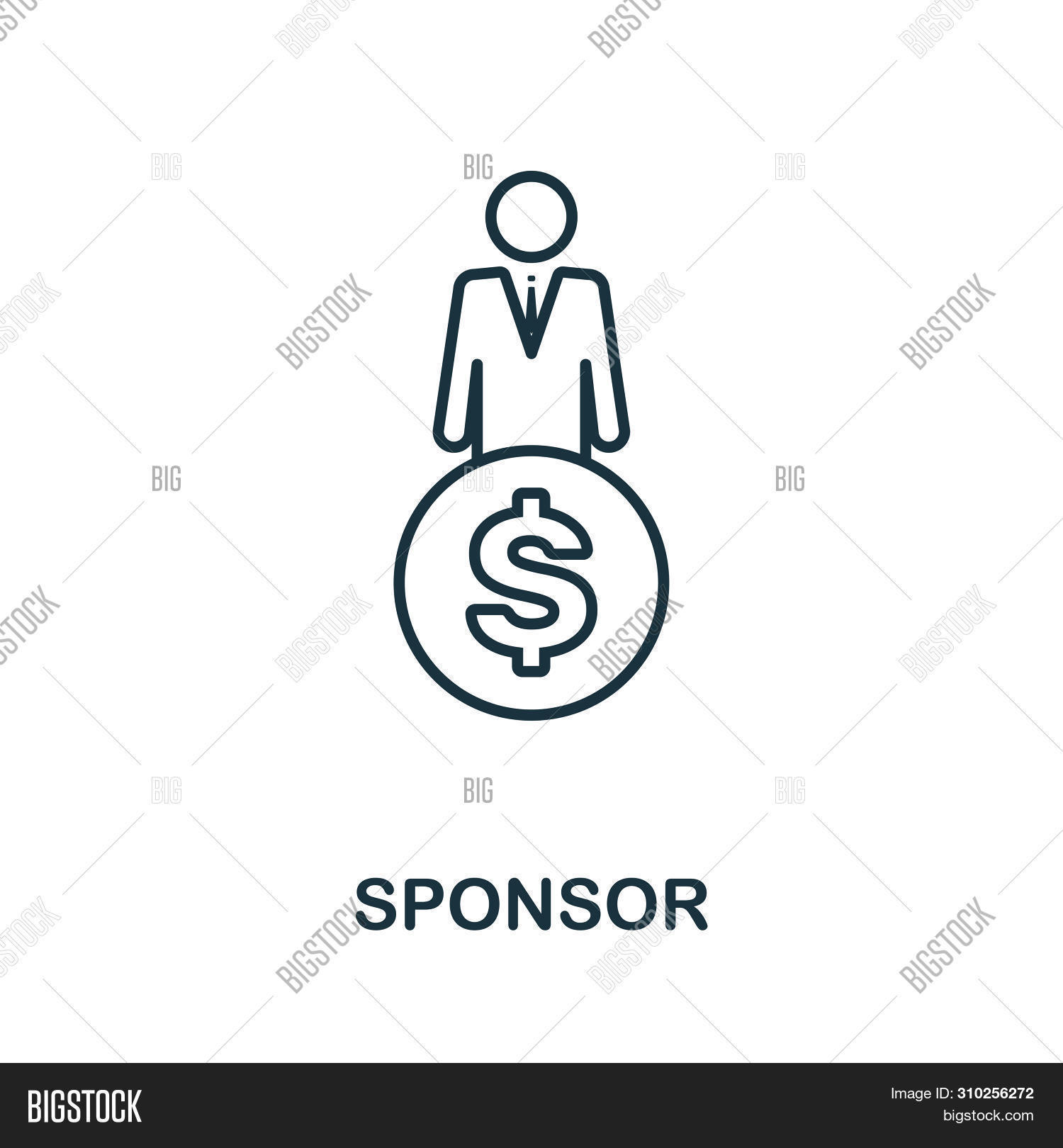 Sponsor Outline Icon. Image & Photo (Free Trial) | Bigstock
