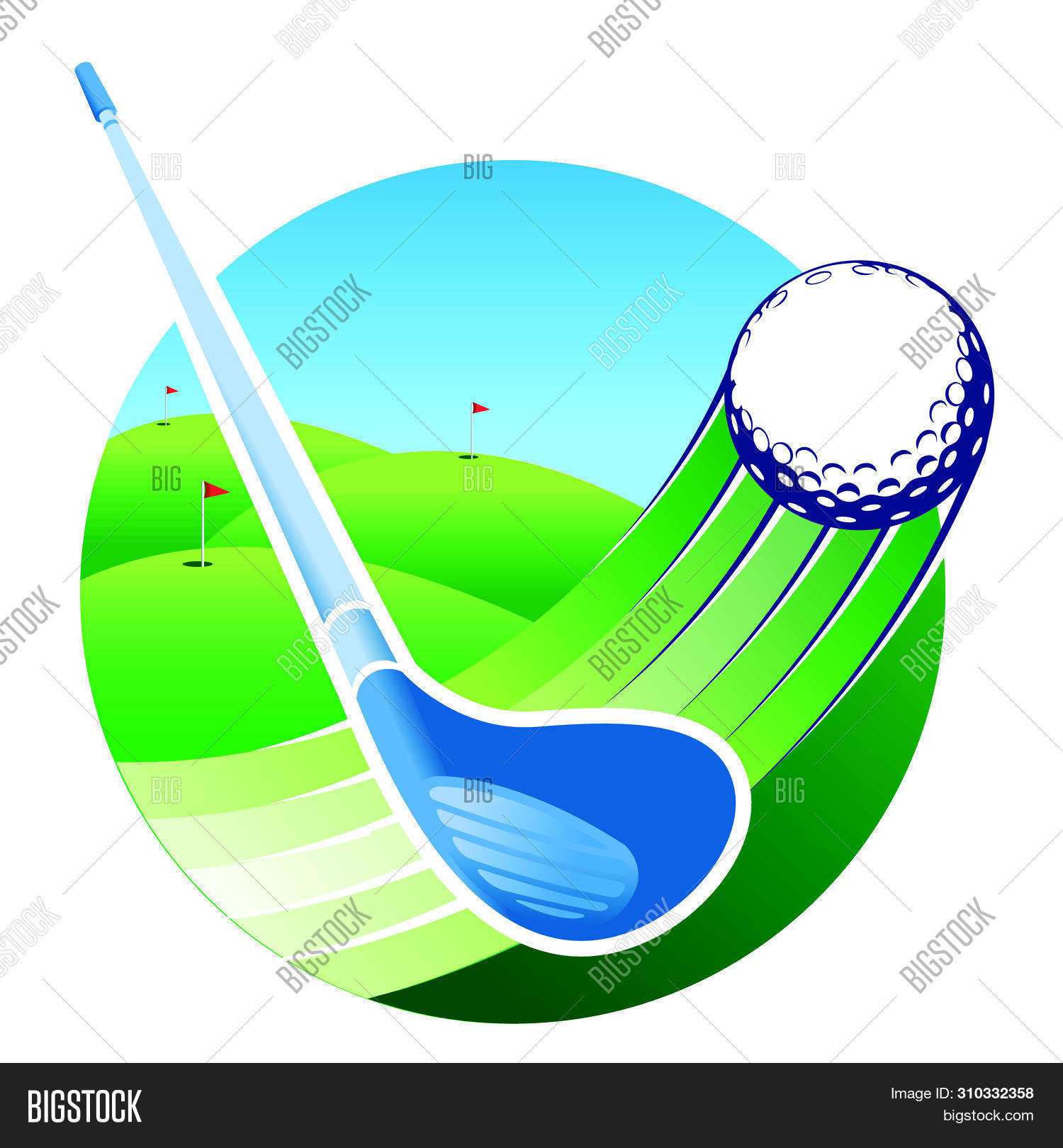 Approach Blue Golf Vector & Photo (Free Trial) | Bigstock