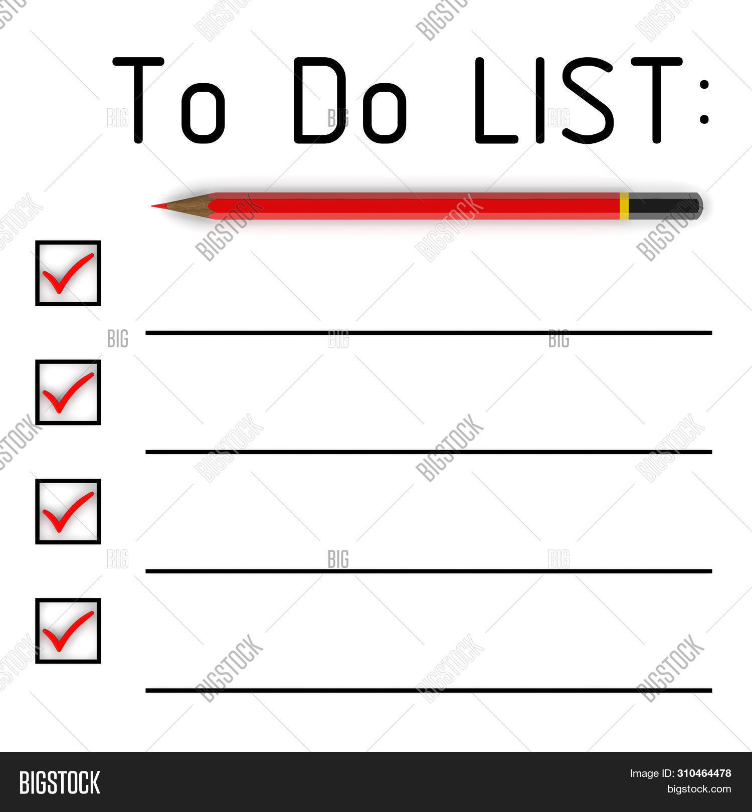 Do List. Red Pencil Image & Photo (Free Trial) | Bigstock