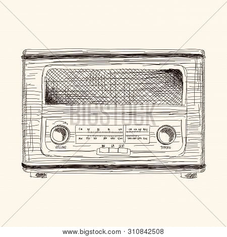 Retro Radio Drawing Vector & Photo (Free Trial) | Bigstock