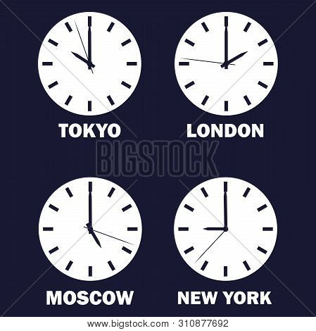 Set Clocks Showing Vector & Photo (Free Trial) | Bigstock