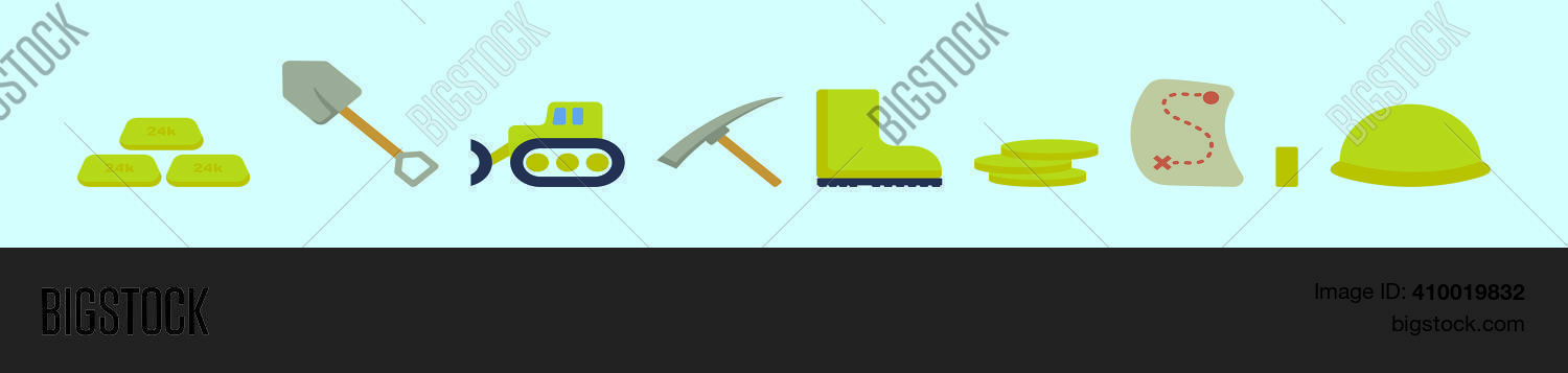 Set Gold Rush Cartoon Vector & Photo (Free Trial) | Bigstock