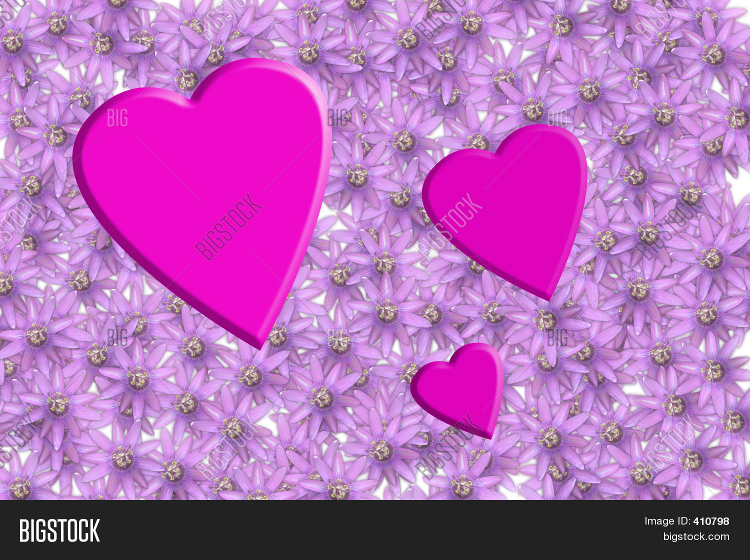 Pink Hearts On Flower Image & Photo (Free Trial) | Bigstock