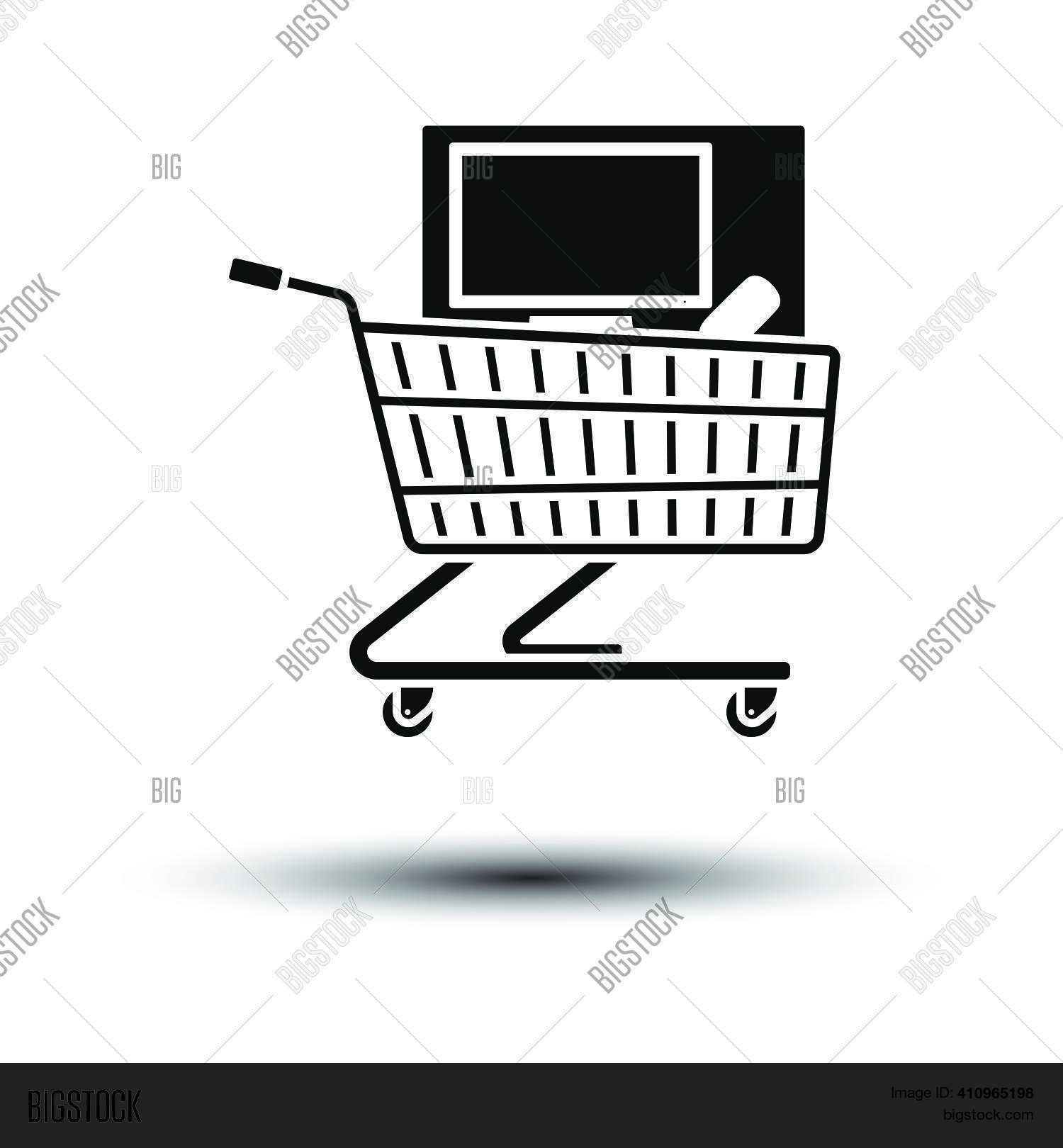 Shopping Cart Pc Icon Vector & Photo (Free Trial) | Bigstock