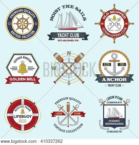 Nautical Labels Set With Premium Quality Seafarer Emblems Isolated ...