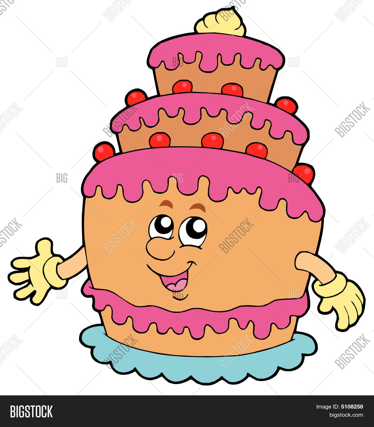 Smiling Cartoon Cake Vector & Photo (Free Trial) | Bigstock