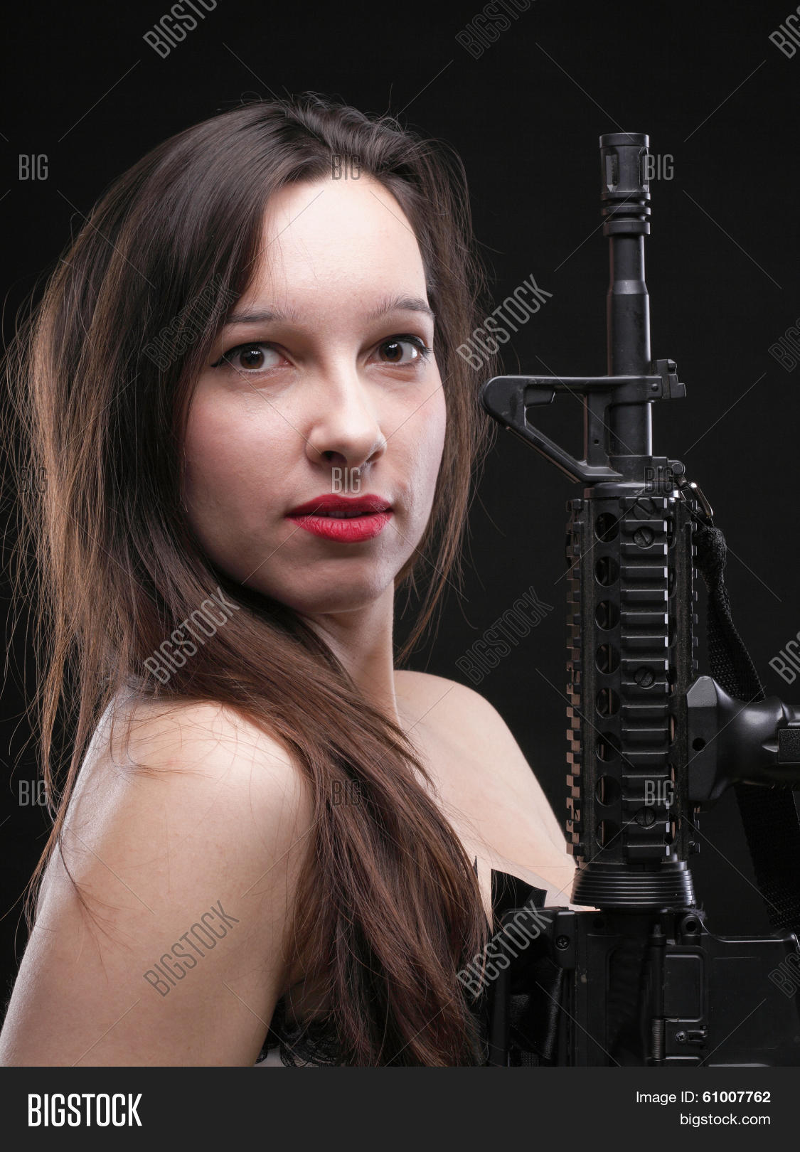 Girl Holding Rifle On Image & Photo (Free Trial) | Bigstock