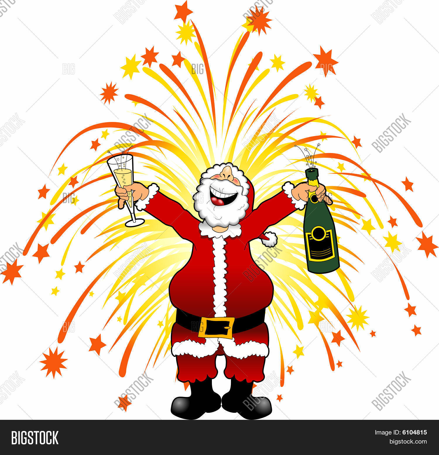 Santa Fireworks Vector & Photo (Free Trial) | Bigstock