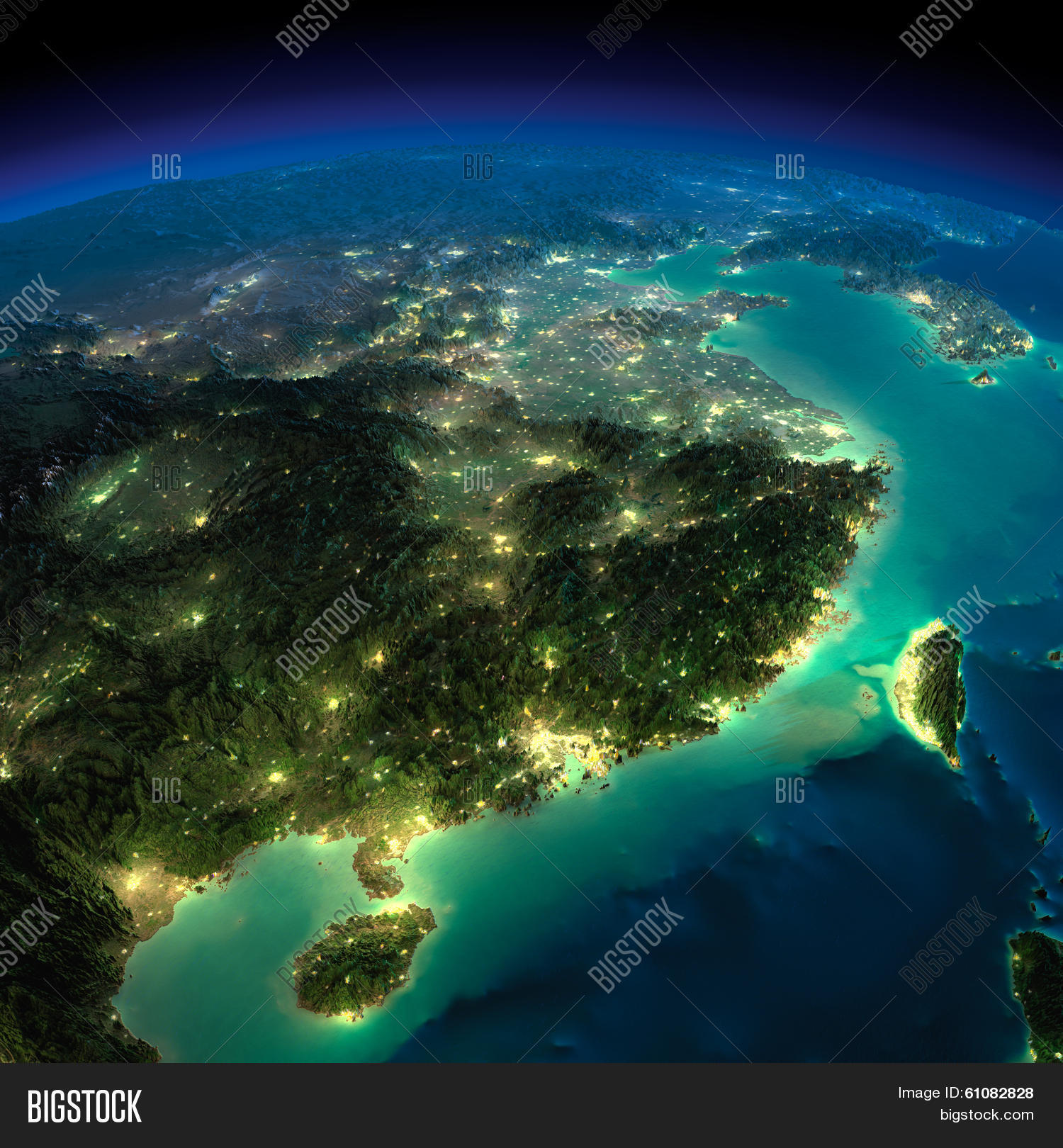 Night Earth. Eastern Image & Photo (Free Trial) | Bigstock