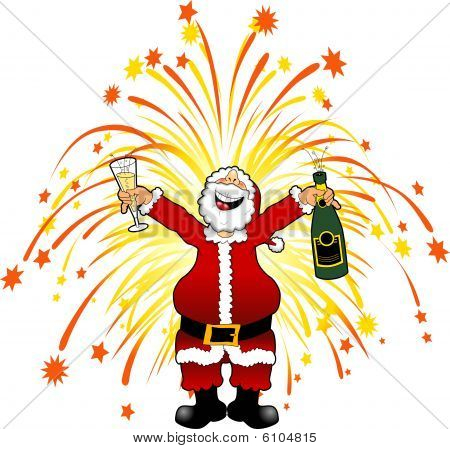 Santa Fireworks Vector & Photo (Free Trial) | Bigstock