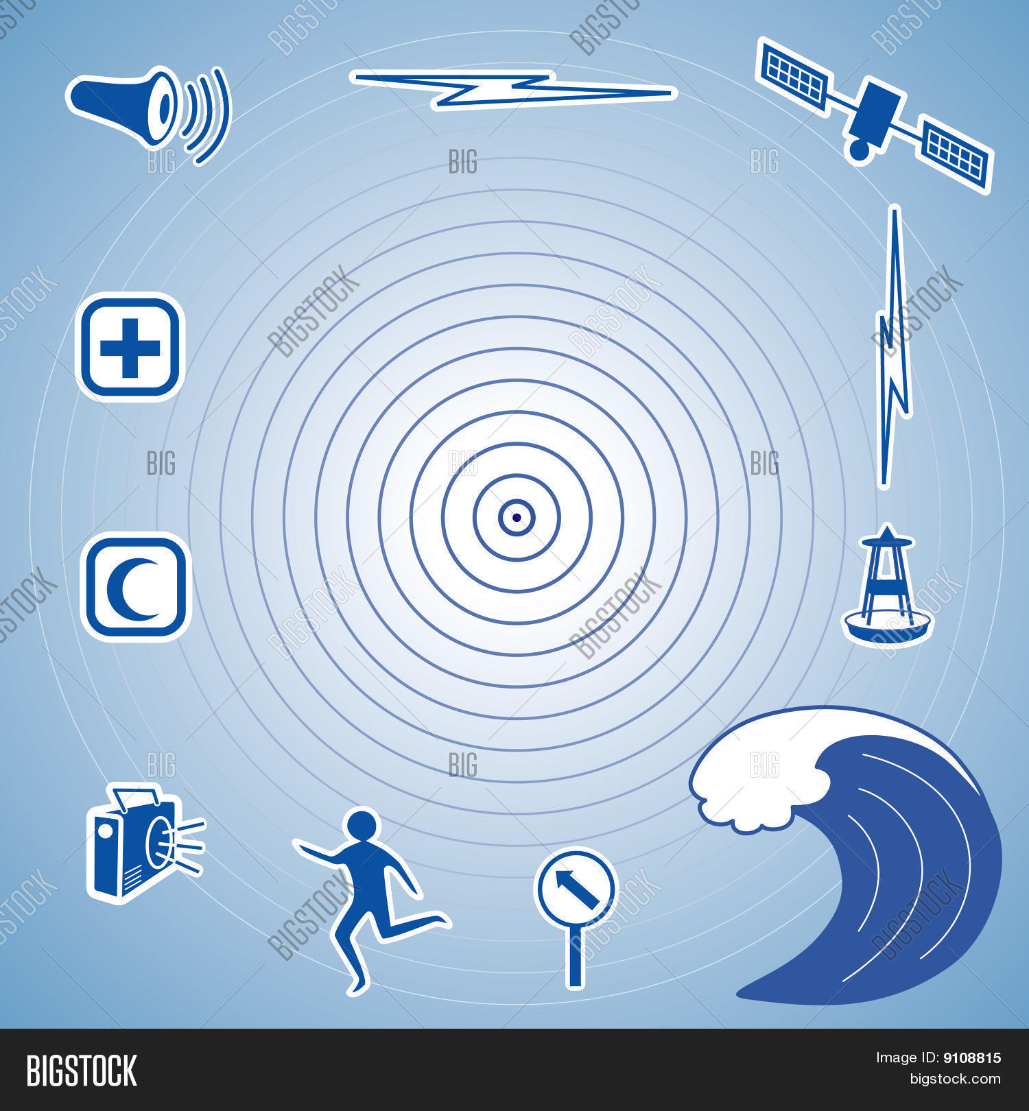 Tsunami Icons Vector & Photo (Free Trial) | Bigstock