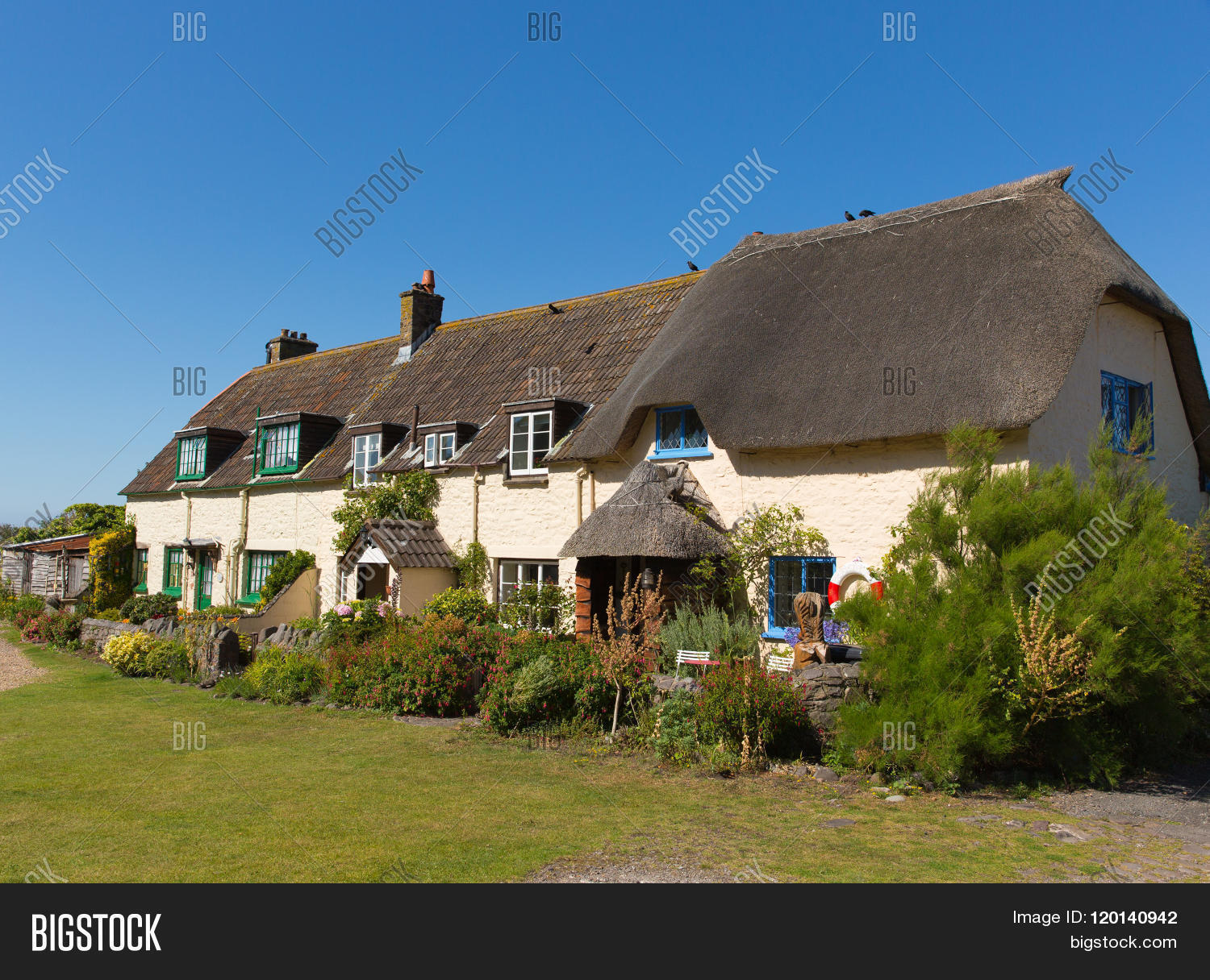 Coast Cottages Porlock Image & Photo (Free Trial) | Bigstock