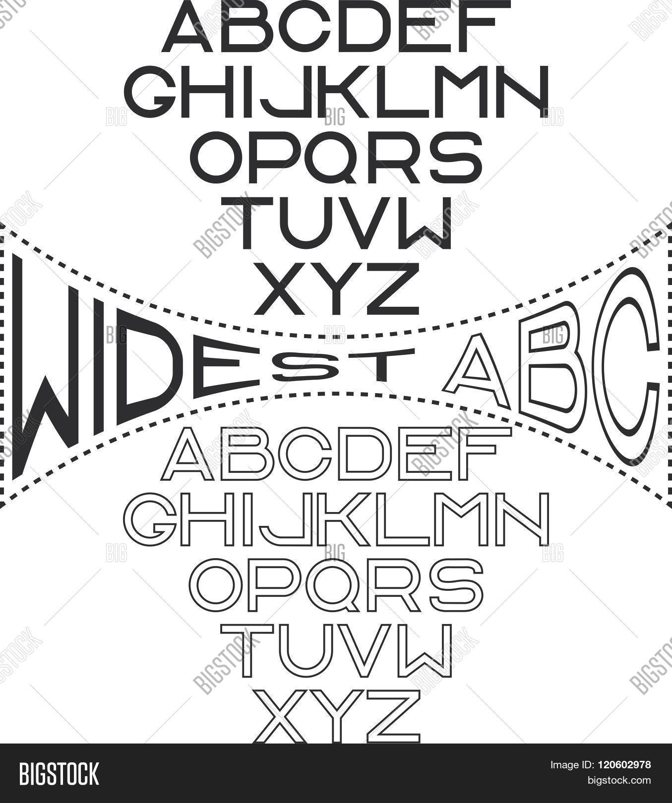 Retro Wide Alphabet Vector & Photo (Free Trial) | Bigstock