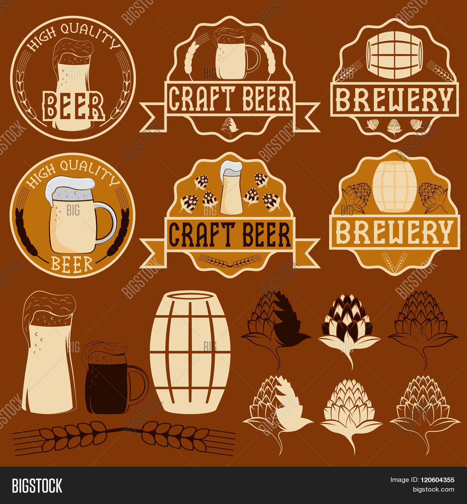 Set Beer Emblems . Vector & Photo (Free Trial) | Bigstock